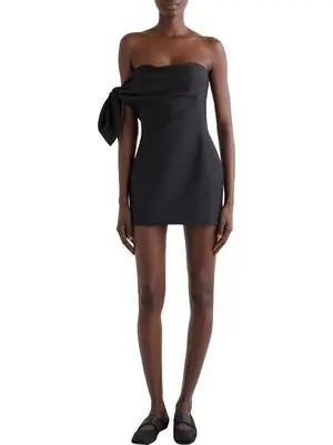 Givenchy Bow Bustier Wool & Mohair Minidress - Black