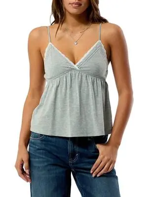 PACSUN Beaded Babydoll Camisole - E. Heather Grey
