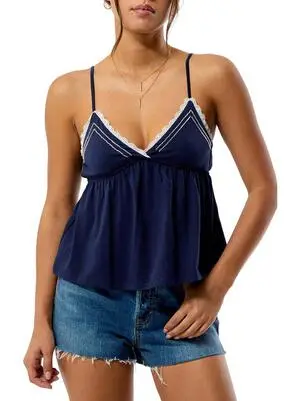 PACSUN Beaded Babydoll Camisole - Navy