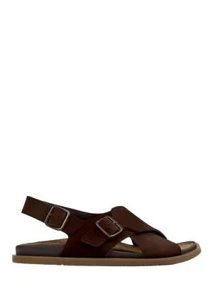 Camper Camper Lluc Suede Slingback Sandals Brown