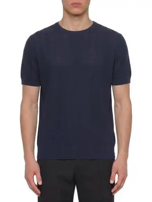 Giorgio Armani Textured Knit Pullover - Blue