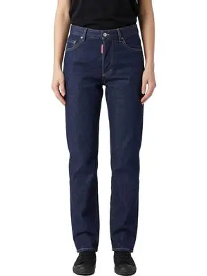 Dsquared2 Cotton Denim Straight Jeans - Blue