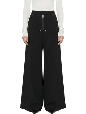 Rick Owens Wide Leg Trousers - Black