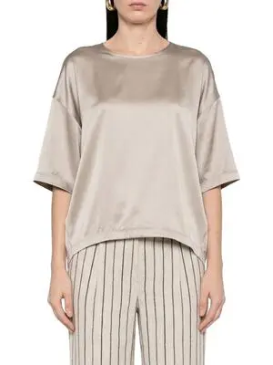 Brunello Cucinelli Silk Blend Blouse - Nude