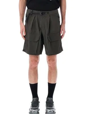 AND WANDER Pleated Shorts With Belted Waist - Grey