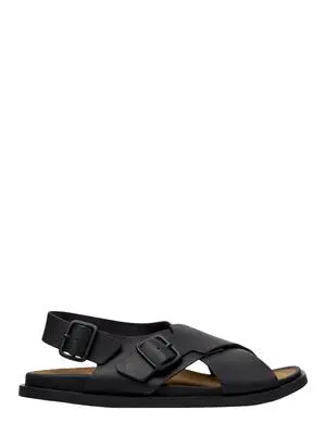 Camper Camper Lluc Leather Slingback Sandals Black