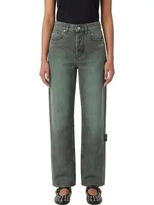 Off-White Straight Cotton Denim Jeans - Grey