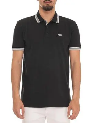 BOSS Basic Cotton Polo Shirt Black 1