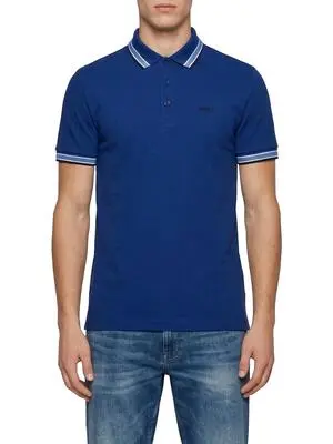 BOSS Basic Cotton Polo Shirt Blue 3