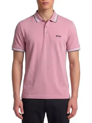 BOSS Basic Cotton Polo Shirt Pink
