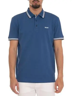 BOSS Basic Cotton Polo Shirt Sea