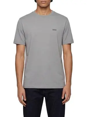 BOSS Cotton T-shirt With Logo Grey