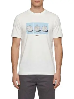 BOSS Printed Cotton T-shirt White