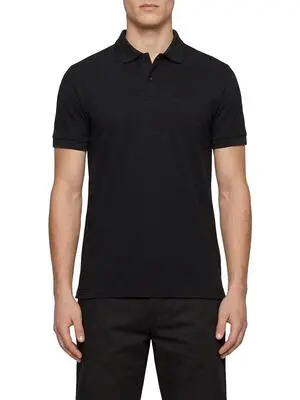 BOSS Cotton Polo Shirt Black