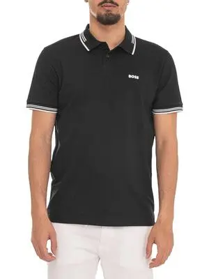 BOSS Cotton Polo With Logo Black