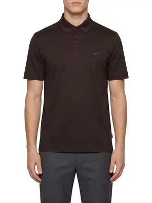 BOSS Cotton Polo Shirt With Logo Brown