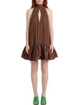 ROTATE BY BIRGER CHRISTENSEN Crêpe Mini Dress - Brown