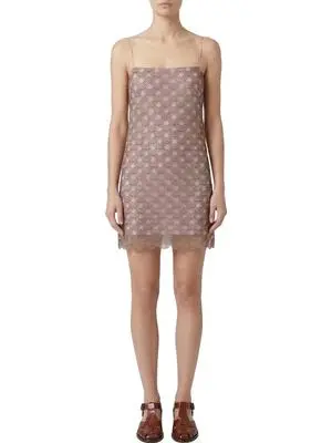 ROTATE BY BIRGER CHRISTENSEN Rotate Mini Dress With Embroidered Sequins Beige
