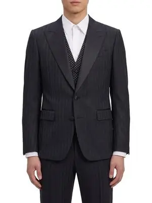 Dolce & Gabbana Silk Blend Single Breasted Blazer - Black
