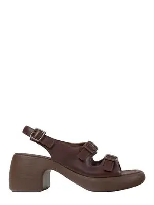 Camper Heeled Sandals With Buckle Detail - Brown