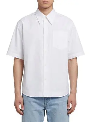 AMI Paris Casual Cotton Poplin Shirt - White