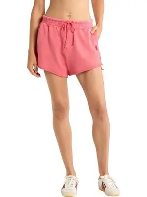 Free People Knockout Drawstring Relaxed Fit Shorts Grapefruit