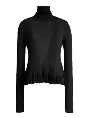 ASHLYN ASHLYN Merritt Knit Peplum Turtleneck Top Black