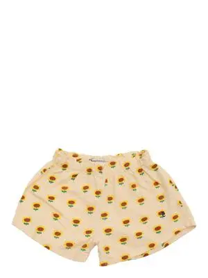 BOBO CHOSES Sunflower Print Shorts - White