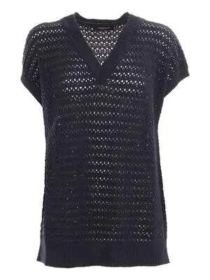 FABIANA FILIPPI Crochet V-Neck Sweater