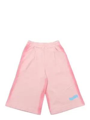 MSGM Airbrushed Cotton-fleece Bermuda - Red