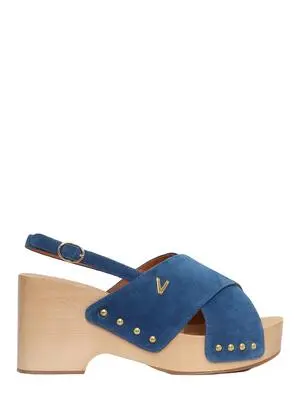 VIA ROMA 15 Woven Clog Sandal - Blu