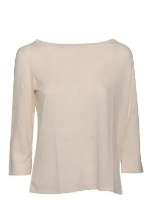Majestic Filatures 3/4 Sleeve Boatneck Top - White