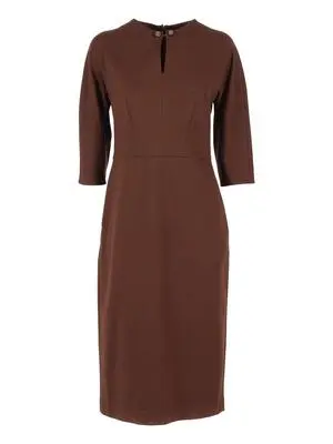 Fabiana Filippi Fitted Dress With 3/4 Sleeves - Red