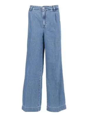 7 For All Mankind Pleated Hilo Trouser - Blu