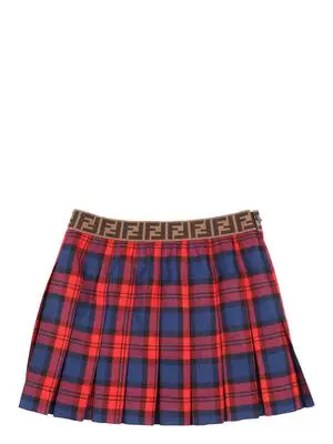 FENDI JR Tartan Skirt - Red