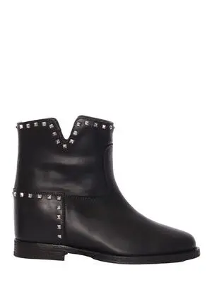 VIA ROMA 15 Tronc Spacco Ankle Boots - Red