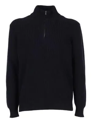 BALLANTYNE Half Zipped Pullover - Blu