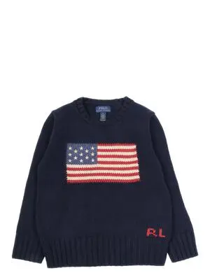 Polo Ralph Lauren Flag Intarsia Knit Sweater - Blu