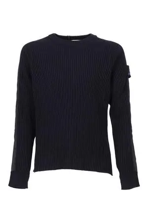 Premiata Ribbed Crewneck Top - Blu