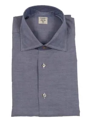 MAZZARELLI CAMICIE Oxford Cotton Slim Fit Shirt - Blu