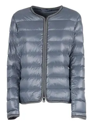 FAY Piuma Light Jacket With Grosgrain And Chain Detailing - Blu