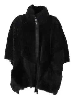 DIEGO M Nappa Cape With Toscana Details - Red