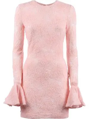 ROTATE BY BIRGER CHRISTENSEN Mesh Frill Mini Dress Red