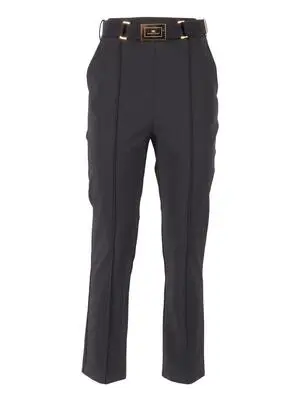 Elisabetta Franchi Trousers With Belt - Red