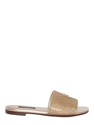 Dolce & Gabbana Flat Slides - Gold