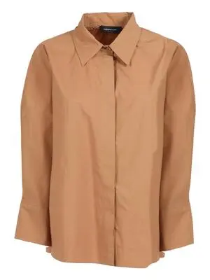 FABIANA FILIPPI Cropped 3/4 Sleeve Poplin Shirt