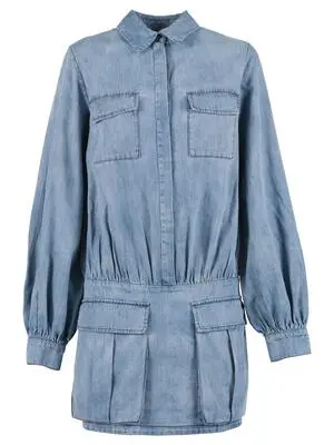 7 For All Mankind Utility Mini Dress - Blu