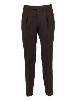 PT TORINO Pleated Trousers With Flap Pockets And Turn Up - Red