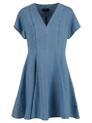 7 For All Mankind Hana V-neck Mini Dress - Blu