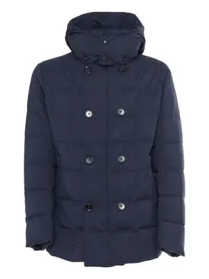 FAY Double-Breasted Puffer Jacket Blu